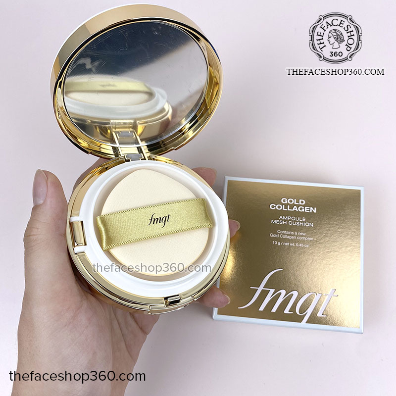 Phấn nước trang điểm dưỡng da Gold Collagen Ampoule Mesh Cushion SPF50+ PA+++ Fmgt ⋆ ...